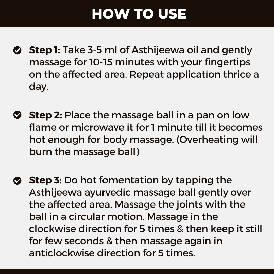 Asthijeewa Ayurvedic Massage Ball for Quick & Long Lasting Relief from