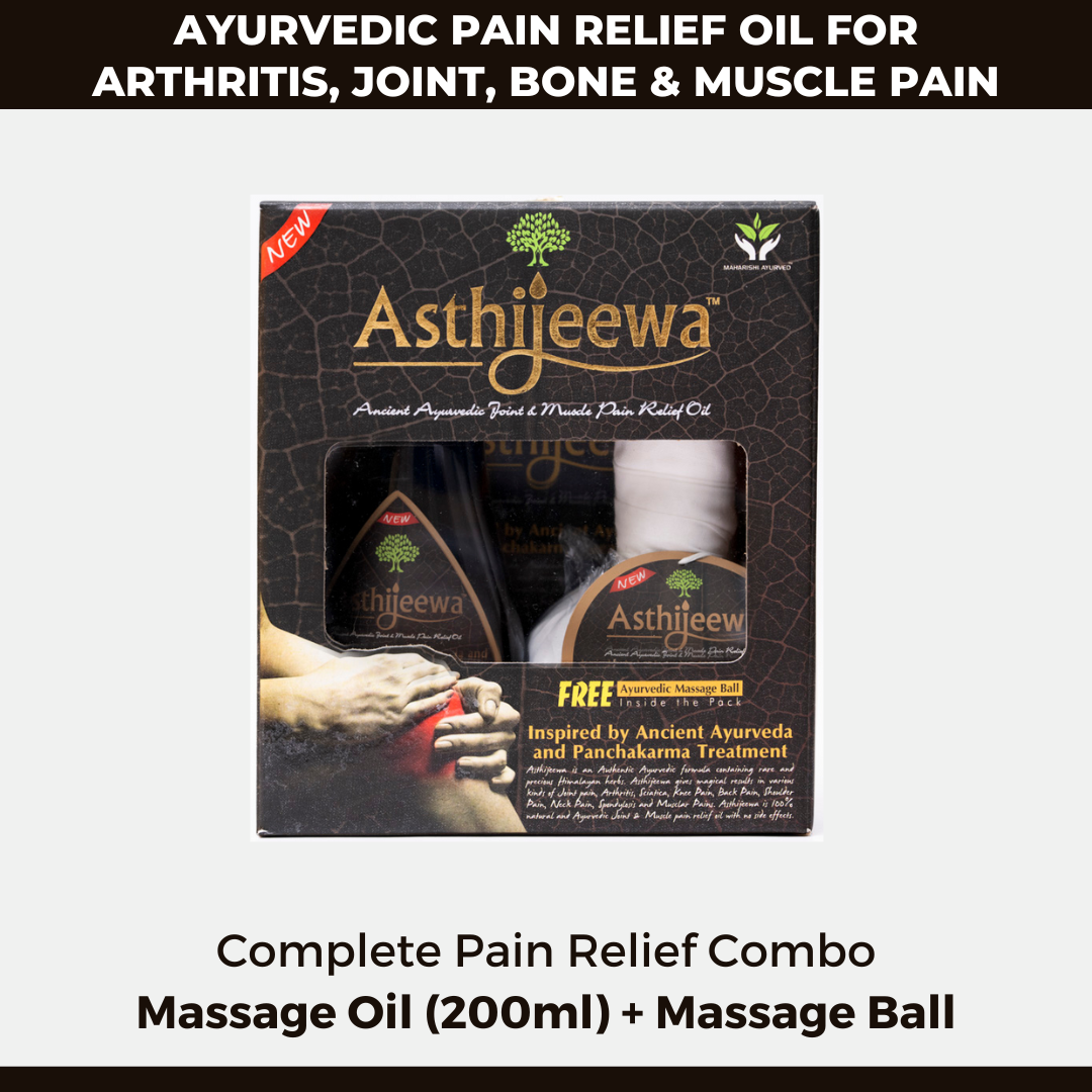 Asthijeewa Ayurvedic Pain Relief Oil (200 ml)+ Massage Ball: For Quick